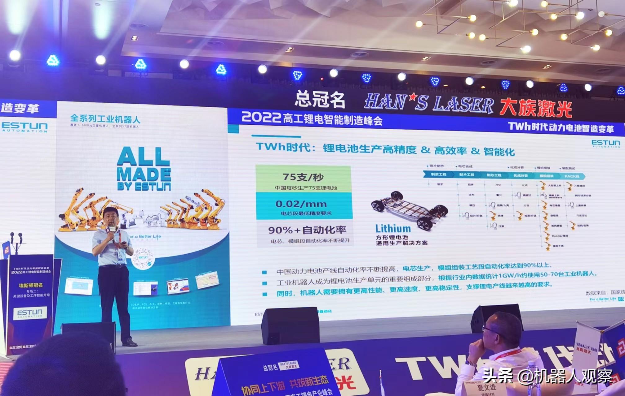 1GW动力电池产线需要多少台工业机器人？